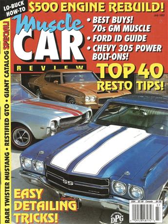 Muscle Car Review (United States) July 1993 magazine contents and index