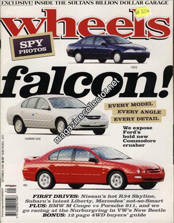 Wheels (Australia) September 1998 magazine contents and index