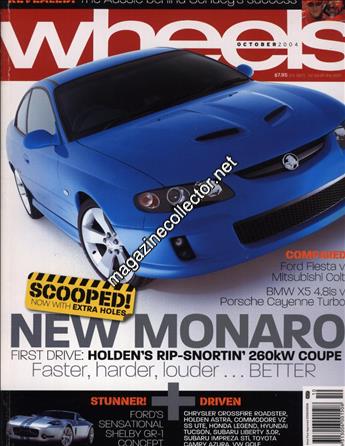 Wheels (Australia) October 2004 magazine contents and index