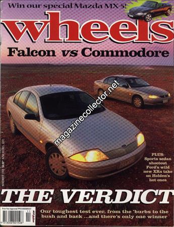 Wheels (Australia) November 1998 magazine contents and index