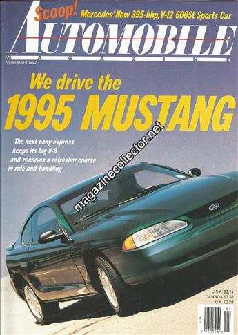 Automobile Magazine (United States) November 1992 magazine contents and ...