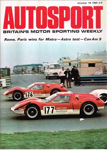 Autosport (United Kingdom) October 16, 1969 (Volume 39 No. 16) magazine ...