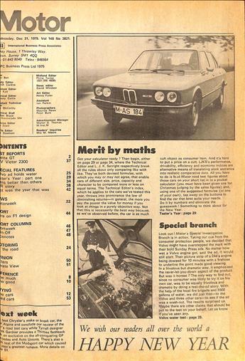 Motor (United Kingdom) December 31, 1975 Vol. 148 (No. 3821) magazine ...