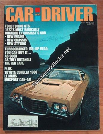 Car & Driver (United States) September 1971 magazine contents and index